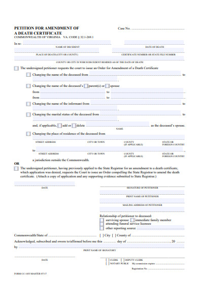 FREE 54+ Death Form Samples, PDF, MS Word, Google Docs