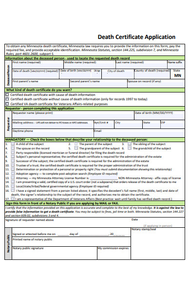FREE 54+ Death Form Samples, PDF, MS Word, Google Docs