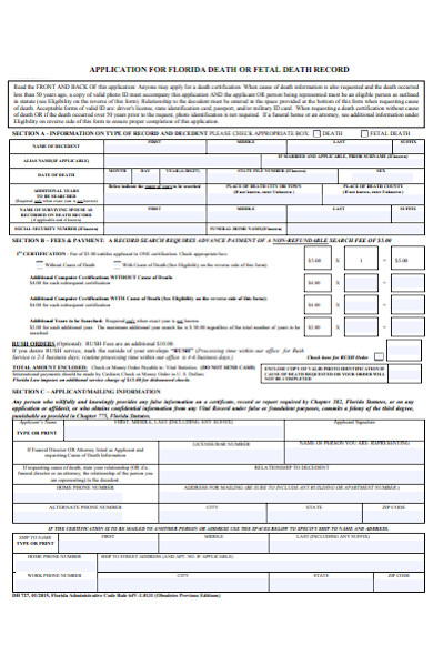 FREE 54+ Death Form Samples, PDF, MS Word, Google Docs