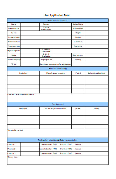 FREE 50+ Education Application Forms in PDF | MS Word | MS Excel