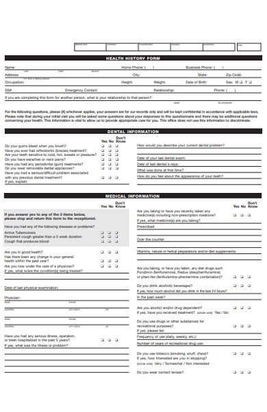 FREE 49+ History Forms in PDF | Ms Word | Excel
