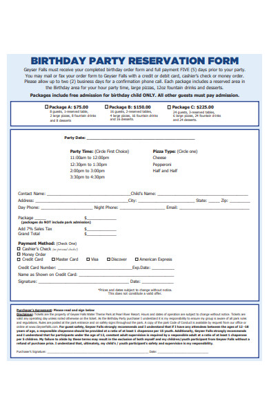 FREE 49+ Party Forms in PDF | MS Word | Excel