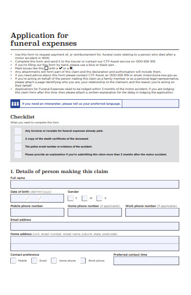 FREE 51+ Funeral Forms in PDF | MS Word