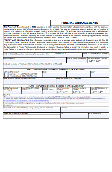 FREE 51+ Funeral Forms in PDF | MS Word
