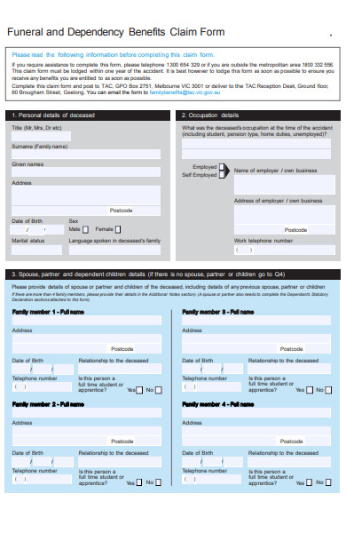 FREE 51+ Funeral Forms in PDF | MS Word