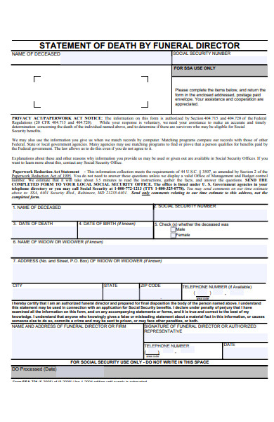 FREE 51+ Funeral Forms in PDF | MS Word