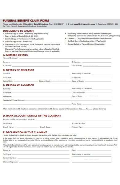 FREE 51+ Funeral Forms in PDF | MS Word