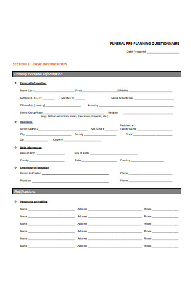 FREE 51+ Funeral Forms in PDF | MS Word