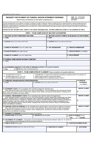 FREE 51+ Funeral Forms in PDF | MS Word
