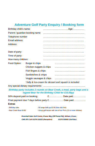 FREE 49+ Party Forms in PDF | MS Word | Excel