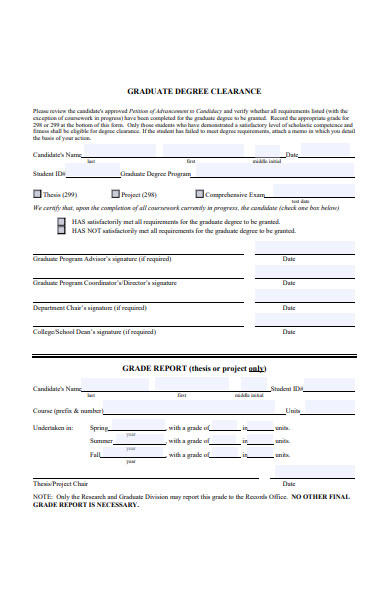 FREE 53+ Graduate Forms in PDF | MS Word | Excel