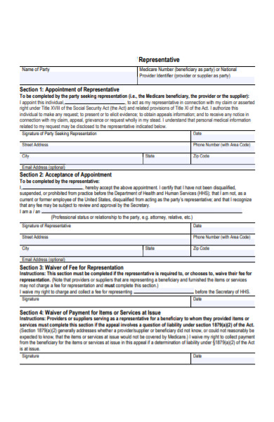 FREE 44+ Representative Forms in PDF | MS Word