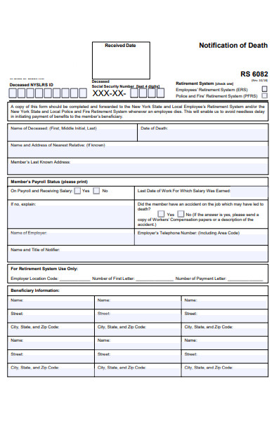 FREE 54+ Death Form Samples, PDF, MS Word, Google Docs