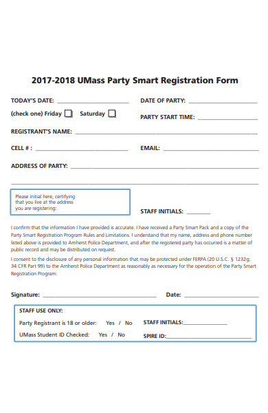 FREE 49+ Party Forms in PDF | MS Word | Excel