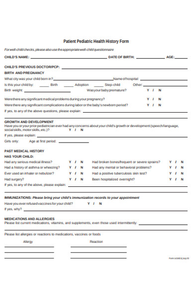 FREE 49+ History Forms in PDF | Ms Word | Excel