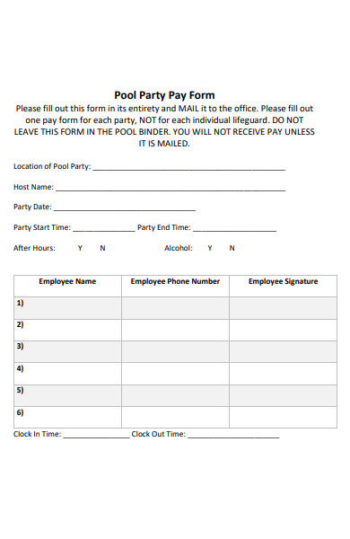 FREE 49+ Party Forms in PDF | MS Word | Excel