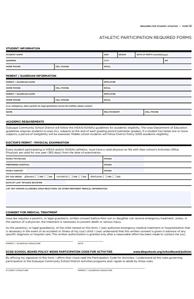 FREE 51+ Athlete Forms in PDF | MS Word