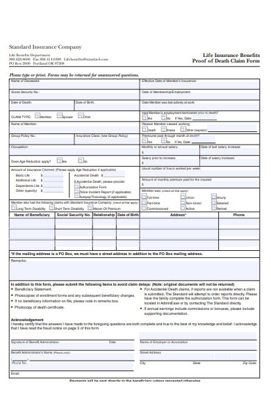 FREE 54+ Death Form Samples, PDF, MS Word, Google Docs