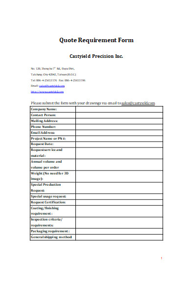 FREE 31+ Requirement Forms in PDF | MS Word | Excel