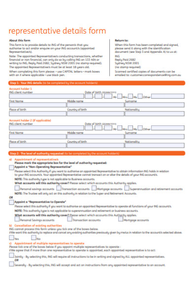 FREE 44+ Representative Forms in PDF | MS Word