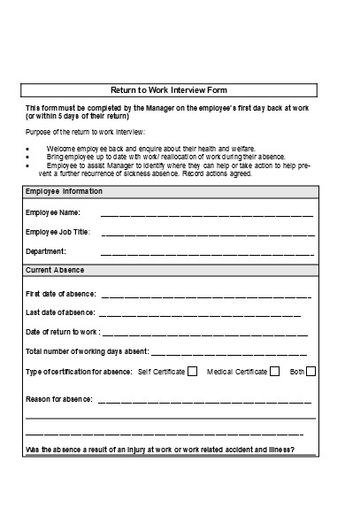 FREE 50+ Work Forms in PDF | MS Word