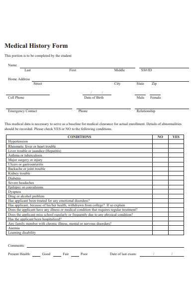 FREE 49+ History Forms in PDF | Ms Word | Excel