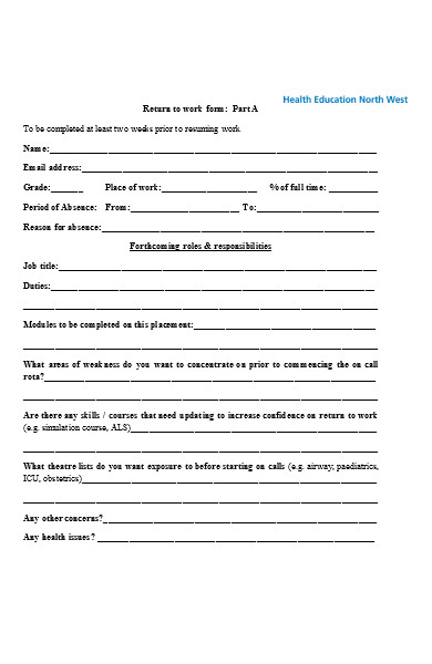 FREE 50+ Work Forms in PDF | MS Word