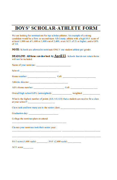 FREE 51+ Athlete Forms in PDF | MS Word