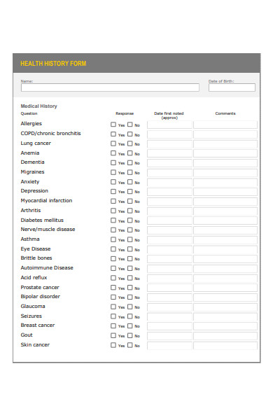 FREE 49+ History Forms in PDF | Ms Word | Excel