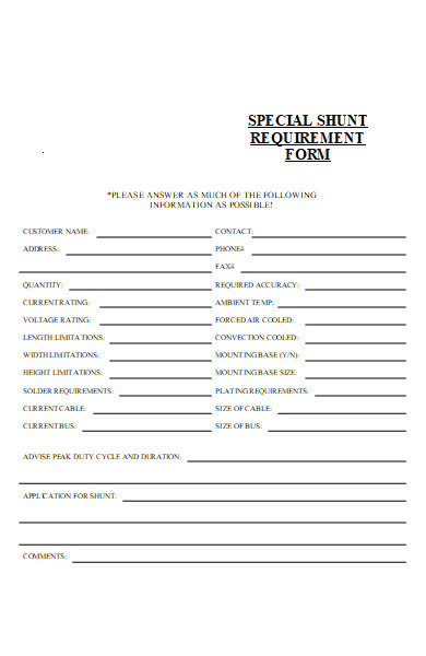 FREE 31+ Requirement Forms in PDF | MS Word | Excel