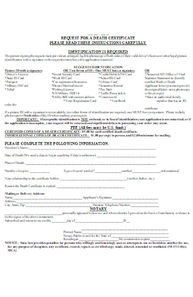 FREE 51+ Death Forms in PDF | MS Word