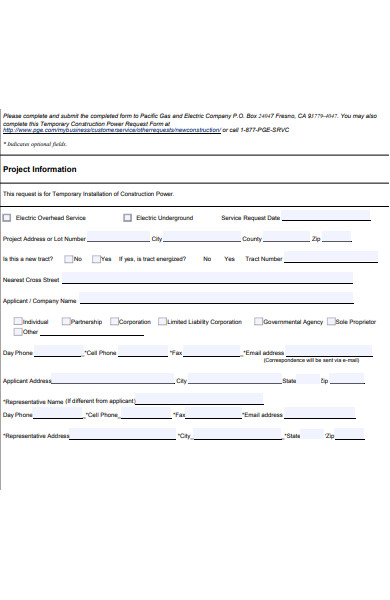 FREE 50+ Construction Forms in PDF | MS Word