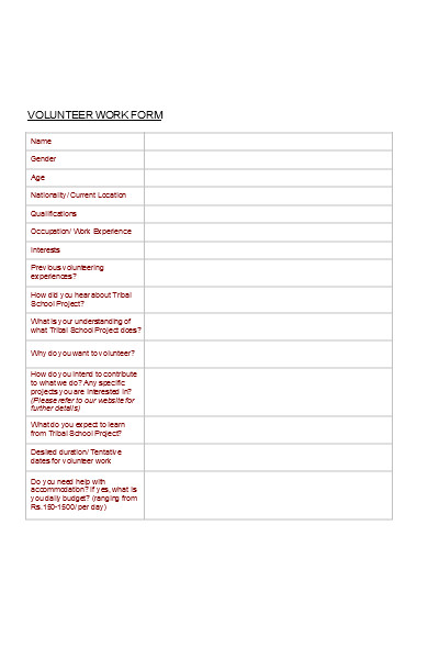 FREE 50+ Work Forms in PDF | MS Word
