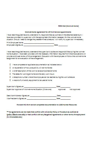 FREE 45+ Work From Home Forms in PDF | MS Word