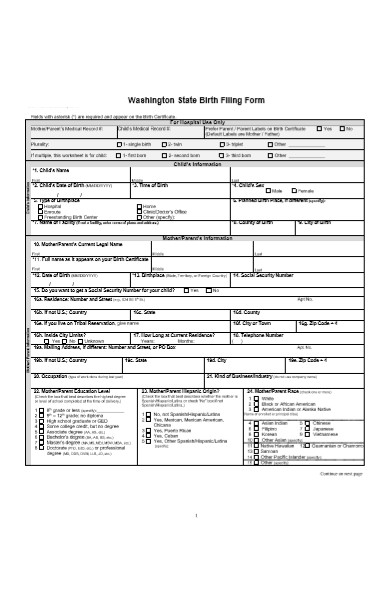 FREE 15+ Birth Forms in PDF