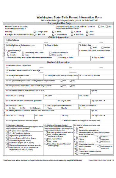 FREE 15+ Birth Forms in PDF