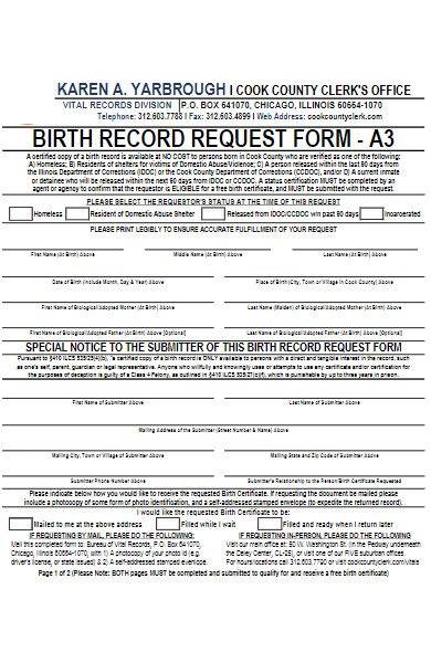 FREE 15+ Birth Forms in PDF
