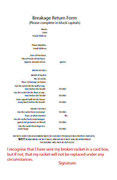 FREE 21+ Breakage Forms Download – How to Create Guide, Tips