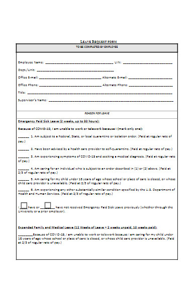 FREE 25+ COVID-19 Self Quarantine Employee Leave Forms Download – How ...