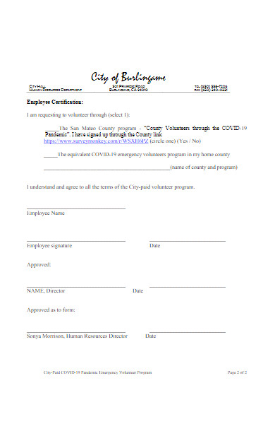FREE 18+ COVID-19 Volunteer Application Forms Download – How to Create ...