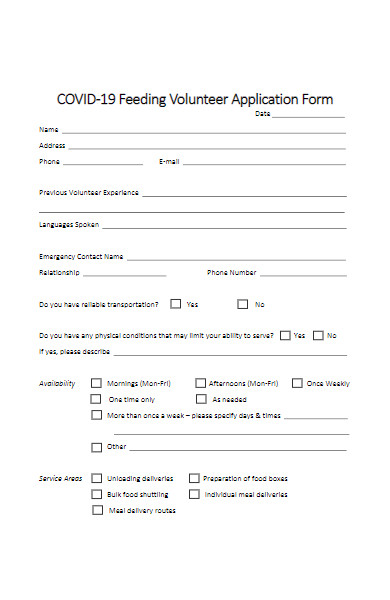 FREE 18+ COVID-19 Volunteer Application Forms Download – How to Create ...