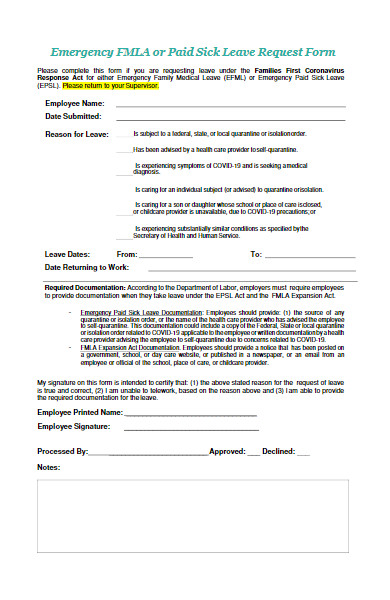 FREE 25+ COVID-19 Self Quarantine Employee Leave Forms Download – How ...