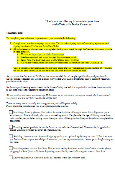 FREE 18+ COVID-19 Volunteer Application Forms Download – How to Create ...