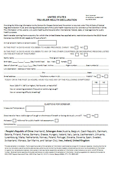 FREE 11+ Coronavirus Self Declaration Forms Download – How to Create ...