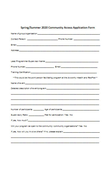 FREE 50+ Community Forms in PDF | MS Word