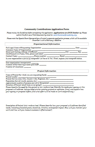 FREE 50+ Community Forms in PDF | MS Word