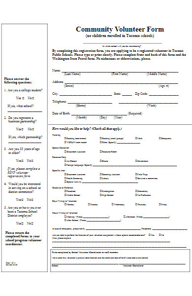 FREE 50+ Community Forms in PDF | MS Word
