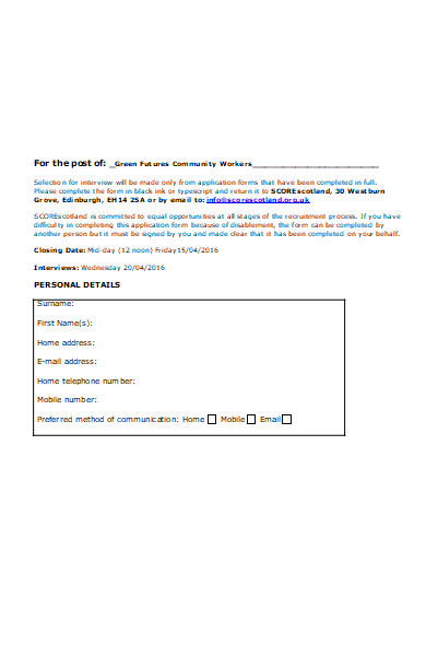 FREE 50+ Community Forms in PDF | MS Word