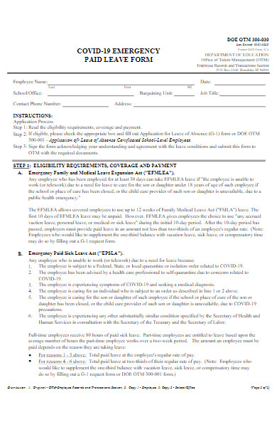 FREE 25+ COVID-19 Self Quarantine Employee Leave Forms Download – How ...