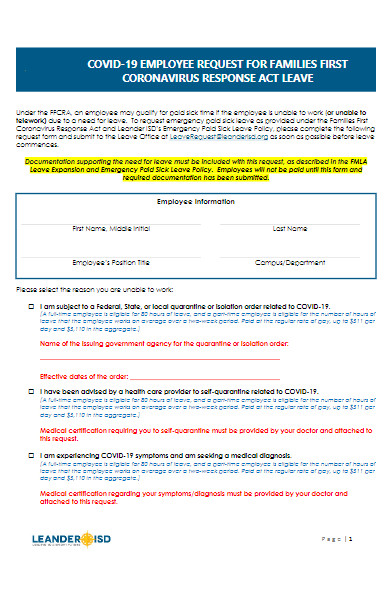 FREE 25+ COVID-19 Self Quarantine Employee Leave Forms Download – How ...